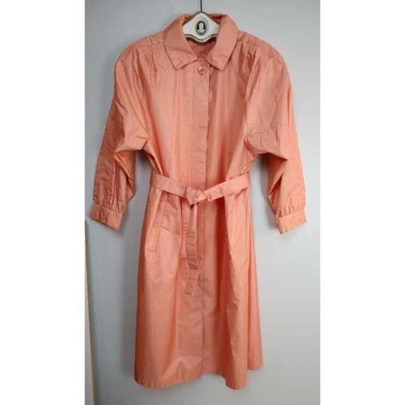 Changing Scene | Jackets & Coats | Vintage 8s Womens Peach Pink Trench ...
